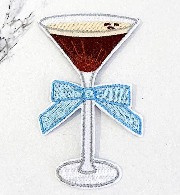 Espresso Martini Blue Bow Patch – Mac's Boutique